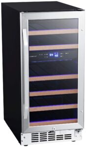 edgestar cwr263dz 15 inch wide 23 bottle built-in wine cooler with dual cooling zones