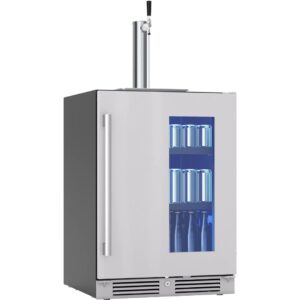 zephyr presrv™ 24" stainless steel kegerator & beverage cooler - indoor refrigerator, cellar freestanding fridge and keg beer cooler - compatible with multiple keg configurations