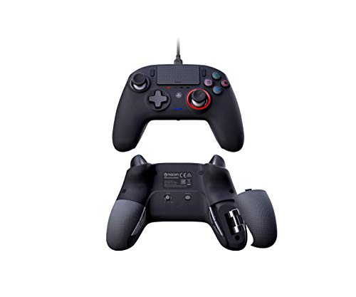 NACON PlayStation 4 Controller - Wired, USB-C, 4 Configurable Shortcut Buttons, Dual Concave Customizable Sticks, LED Player Status Indicator