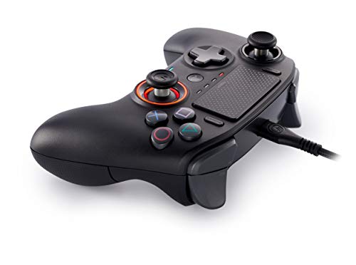 NACON PlayStation 4 Controller - Wired, USB-C, 4 Configurable Shortcut Buttons, Dual Concave Customizable Sticks, LED Player Status Indicator