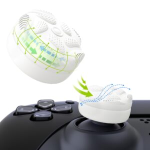 playvital thumbs cushion caps thumb grips for ps5/4, thumbstick grip cover for xbox series x/s, thumb grip caps for xbox one, elite series 2, for switch pro controller - raindrop texture design white