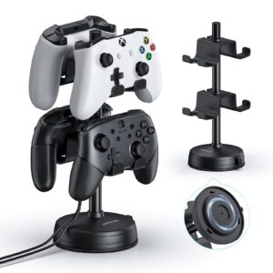 manmuvimo desktop controller stand holder with anti-slip heavy base stable suction cup, universal controller storage display stand for desk compatible with ps5/ps4/xbox series/xbox one/switch pro