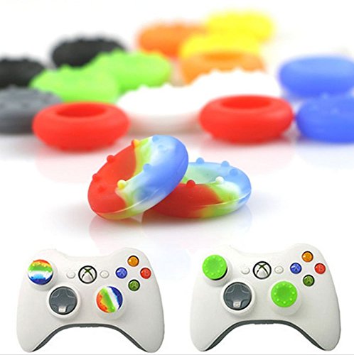 BeautyMood 40pcs Colorful Silicone Accessories Replacement Parts Thumb Grip Cap Cover For PS2, PS3, PS4, PS5, XBox 360, XBox One Controller