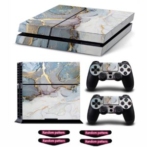 decal skin for ps4, whole body vinyl sticker cover for playstation 4 console and controller (include 4pcs light bar stickers) (ps4, marble gold)