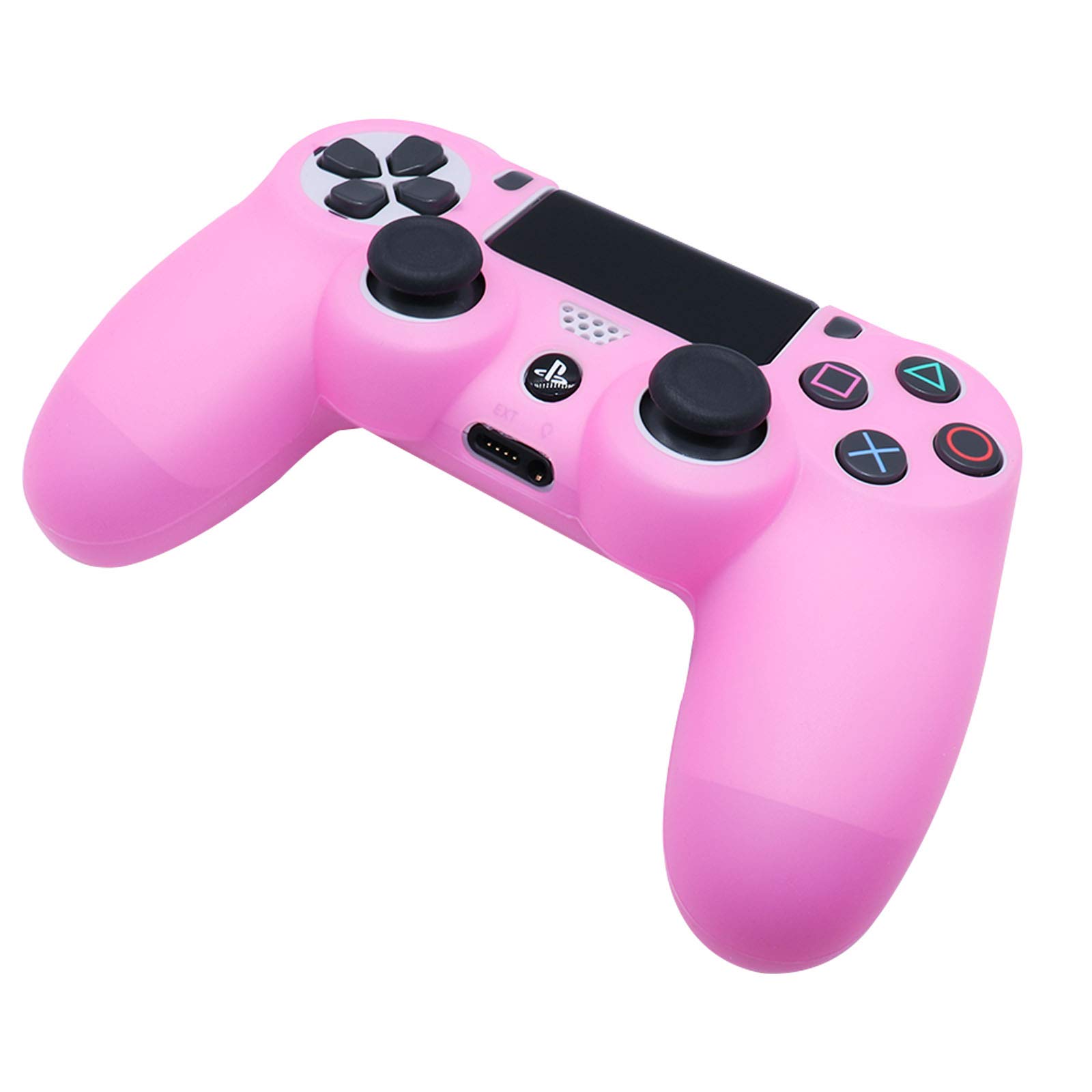 RALAN Pink Controller Skins for PS4, Silicone Controller Cover Skin Protector Compatible with PS4 Slim/PS4 Pro Controller (Pink Pro Thumb Grip x 6,Skull Cap Grip x 2)(Camouflage Pink+White Pink