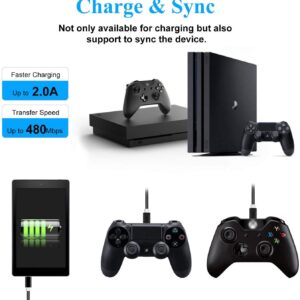 Replacement PS4 Controller Charging Cable Sync Cord, Play and Charger Cable Compatible for PS 4/ DualShock 4/ PS4 Slim/ PS4 Pro/Xbox One/One S/Xbox One Elite/Xbox One X Controllers (3.3ft)(Black)