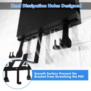 Wall Mount for PS4, Stealth Wall Mount for PS4 Original (Old Model), with Detachable 2 Controller Holder & Headphone Hanger, Mount on The Wall or on The Back of The TV