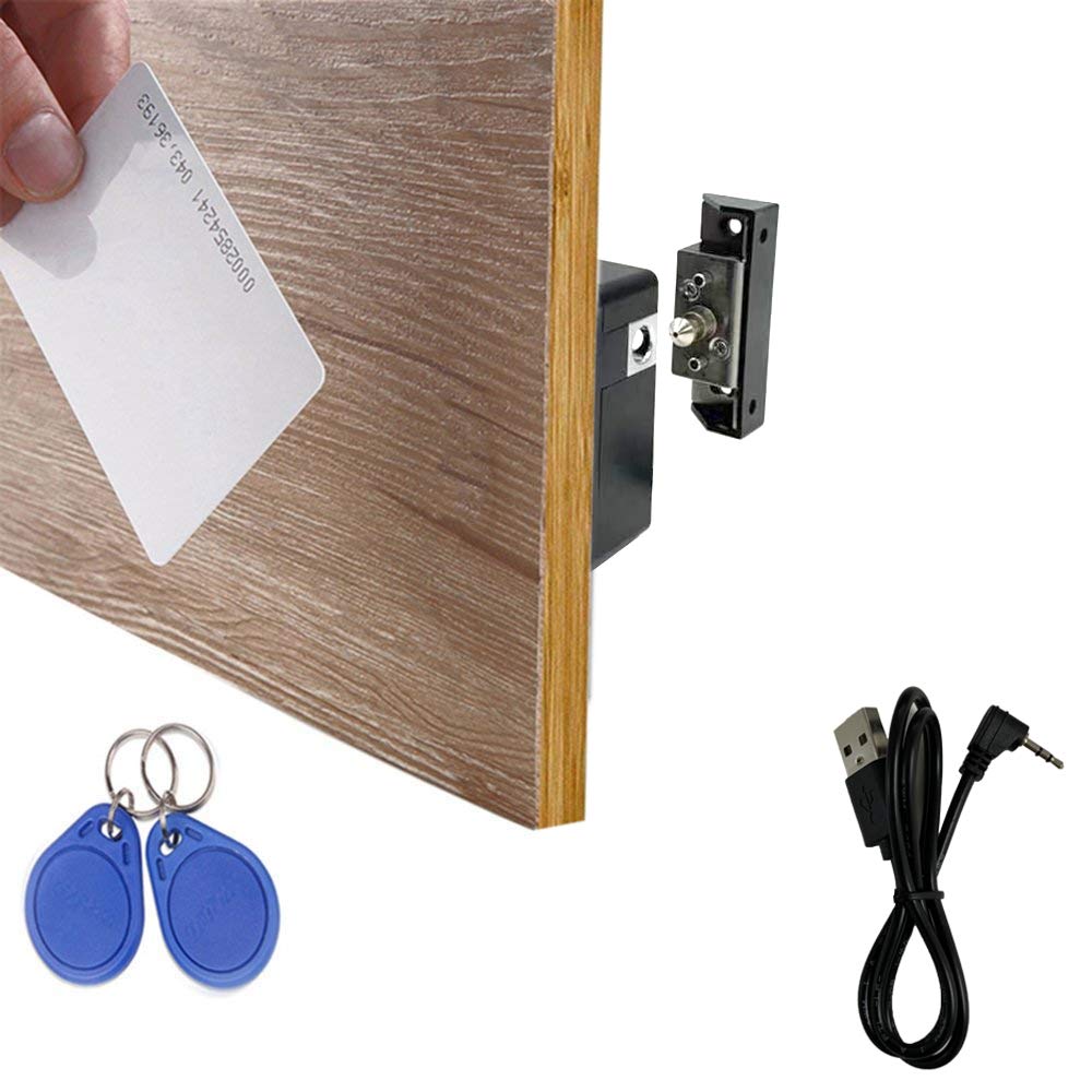 WOOCH RFID Lock Electronic Cabinet Lock, Hidden DIY Lock with USB Cable for Wooden Cabinet Drawer Locker Cupboard (1 Pack)