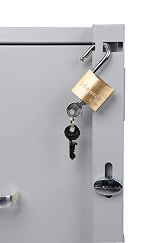 Guardianite File Cabinet Locking Bar. Fits 2 and 3 Drawer File Cabinets. includes Padlock and Cobalt Drill Bit. (Gray)