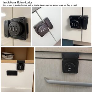 Cabinet Door Latch lock, Keyless Cabinet Lock,Rotary Latch,Cabinet Door Lock,Cabinet Door Password Lock,Password Locker Door Can Be Used for Medicine Cabinet, Closet Cabinet, Pet Door (Black)