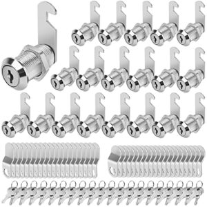 cylinnda cabinet locks with keys, 1-1/8" cam locks keyed alike, quality cabinet cam lock for rv storage locks drawers mailbox toolbox lock replacement set, zinc alloy (20 pack, 1-1/8 inch)