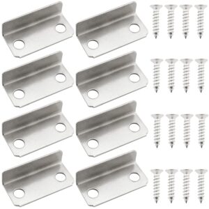 itrolle 8pcs metal reliable efficacy angled drawer lock strike plate angled drawer lock strike plate for door panels home office cabinet cupboard drawer with screws