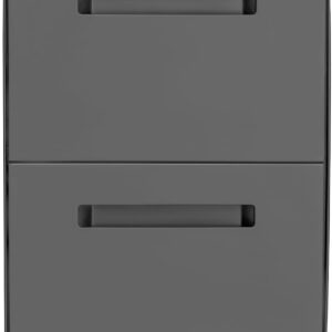 Laura Davidson Furniture Stockpile 2 Drawer Mobile File Cabinet with Lock - Under Desk Metal Filing Cabinet, Legal/Letter File Folders, Wheels and Stationary Feet, Pre-Assembled, Dark Grey