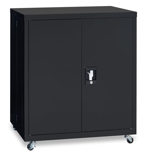 Daesar 1 Shelf Metal Filing Cabinet, Storage File Cabinet with Lock for Home and Office