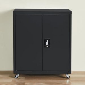 Daesar 1 Shelf Metal Filing Cabinet, Storage File Cabinet with Lock for Home and Office