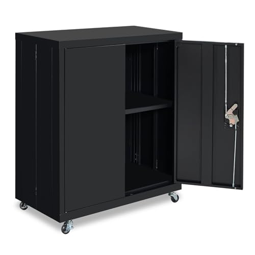 Daesar 1 Shelf Metal Filing Cabinet, Storage File Cabinet with Lock for Home and Office