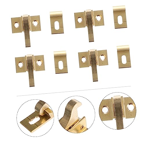 LIGHTAOTAO 4 Sets Automatic Window Latch Cabinet Elbow Window Safety Locks Elbow Catch Brass Elbow Door Elbow Window Device Lock for Cabinet Doors Brass Window Catch Equipment Copper Cupboard