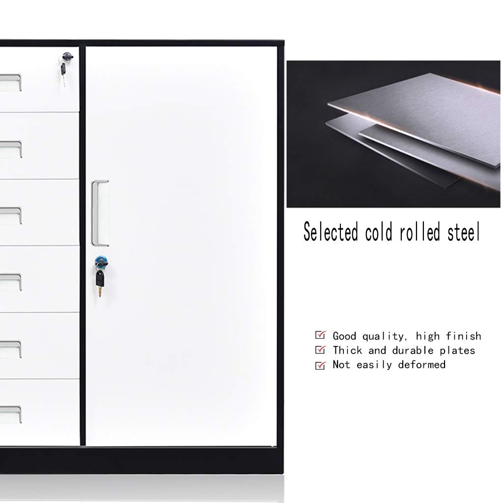 GRFIT File Cabinet Steel File Cabinet Office Data Cabinet Metal Storage Cabinet with Lock Locker with Drawer Filing Cabinets (Color : B)