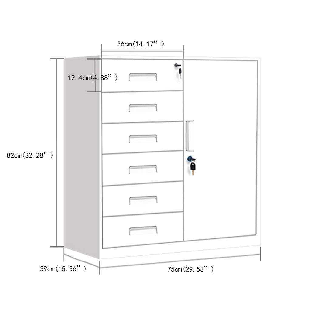 GRFIT File Cabinet Steel File Cabinet Office Data Cabinet Metal Storage Cabinet with Lock Locker with Drawer Filing Cabinets (Color : B)