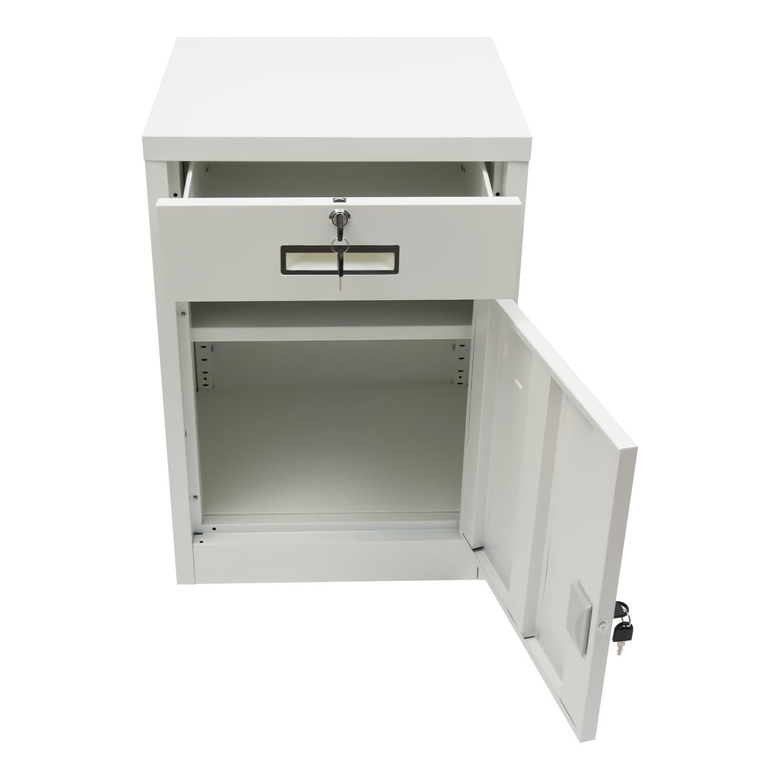 TFCFL File Cabinet with Lock,2-Drawer File Cabinet,Under Desk Locking Cabinet,Filing Cabinet for Home Office,Metal Filing Cabinet 17.3x15.4x25.6in,White