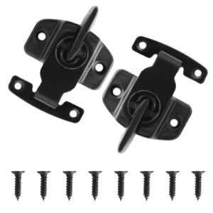 SDTC Tech 2 Pack Dining Table Locks Heavy Duty Dining Training Table Latches Metal Spring Leaf Buckles Connector for Table Leaf, Extension Tables, Conference Tables (Black)