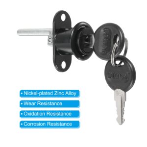 PATIKIL 19mm Drawer Locks with Keys, 3 Pack Zinc Alloy Office Drawer Lock Keyed Different for Furniture Showcase Locker, Black