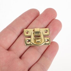 Angoily Box Latch 10pcs Antique Latch Hasps 3x2cm Wooden Box Bucklelock Mini Box Hinges Decorative Lock Buckle for Jewelry Wooden Box and DIY Crafts Secure Hasp Latch