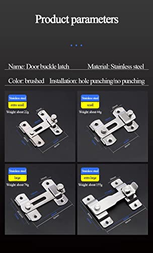 Combi Bolt Door Lock ，Sliding Door Lock ， Sliding Bolt Door Locks Padlock, Stainless Steel Door Latch, 90 Degree Door Buckle for Cabinet, Bar, Closet, (Size:49mm) (Size : 70mm) ( Size : 70mm ( Size :