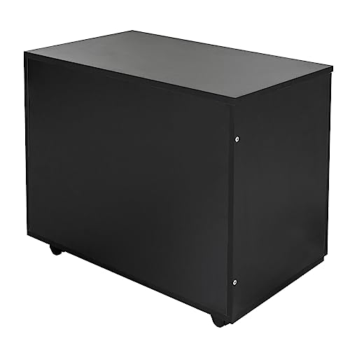 BANLICALI File Cabinet, Modern 3 Drawer Mobile File Cabinet with 2 Shelves and Wheel, Rectangular Under Desk File Cabinet for Home, Office, School Black Load 55.12lbs