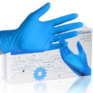 peipu nitrile exam gloves disposable gloves，（large,100 pack powder free, cleaning service gloves, latex free,4mil,