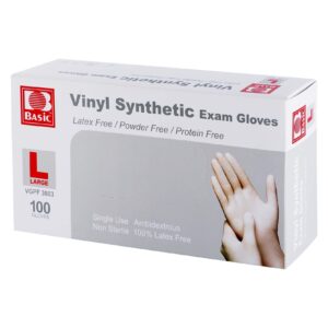 oh! trendy disposable medical clear vinyl exam gloves industrial gloves - latex-free & powder-free100pcs - large