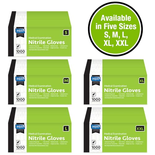 Inspire Black Nitrile Gloves | THE ORIGINAL Quality Black Gloves Disposable Latex Free | 4.5 Medical Gloves Cooking Gloves, Food Prep Gloves Mechanic Gloves Disposable Gloves Cleaning Gloves, Tattoo