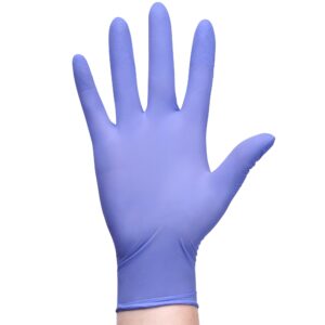 SwiftGrip Disposable Nitrile Exam Gloves, 3mil, Medium, Box of 100, Violet Nitrile Gloves Disposable Latex Free for Medical, Cleaning, Cooking & Esthetician, Food-Safe, Powder-Free, Purple