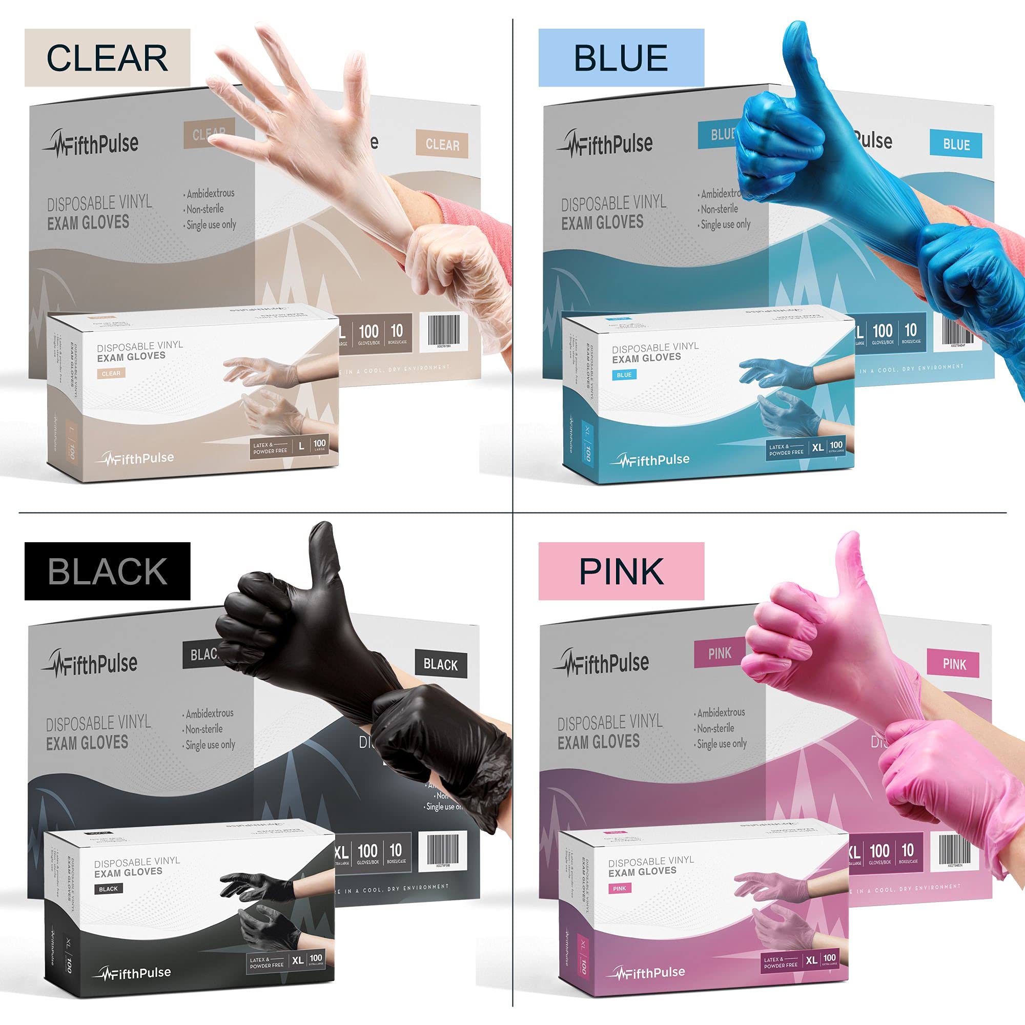 Pink Vinyl Disposable Gloves Medium 100 Pack - Latex Free, Powder Free Medical Exam Gloves - Surgical, Home, Cleaning, and Food Gloves - 3 Mil Thickness