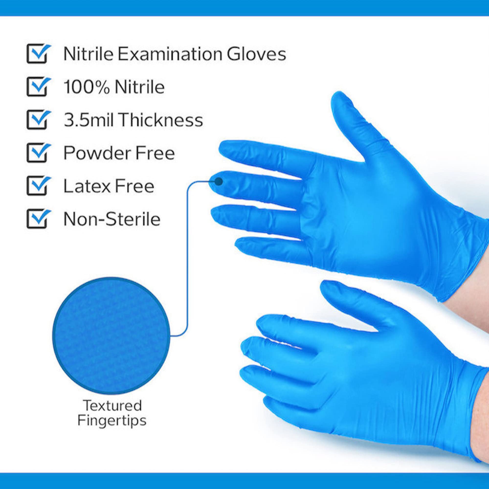 Old South Trading - OSTC - 4 Mil Latex Free Nitrile Blue Gloves - Small