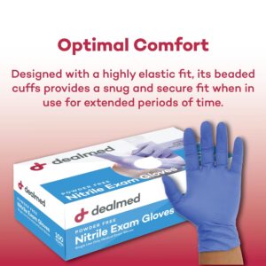 Dealmed Medical Exam Gloves – 100 Count Large Nitrile Gloves, Disposable, Non-Irritating Gloves, Latex Free Gloves, Multi-Purpose Use for a First Aid Kit and Medical Facilities