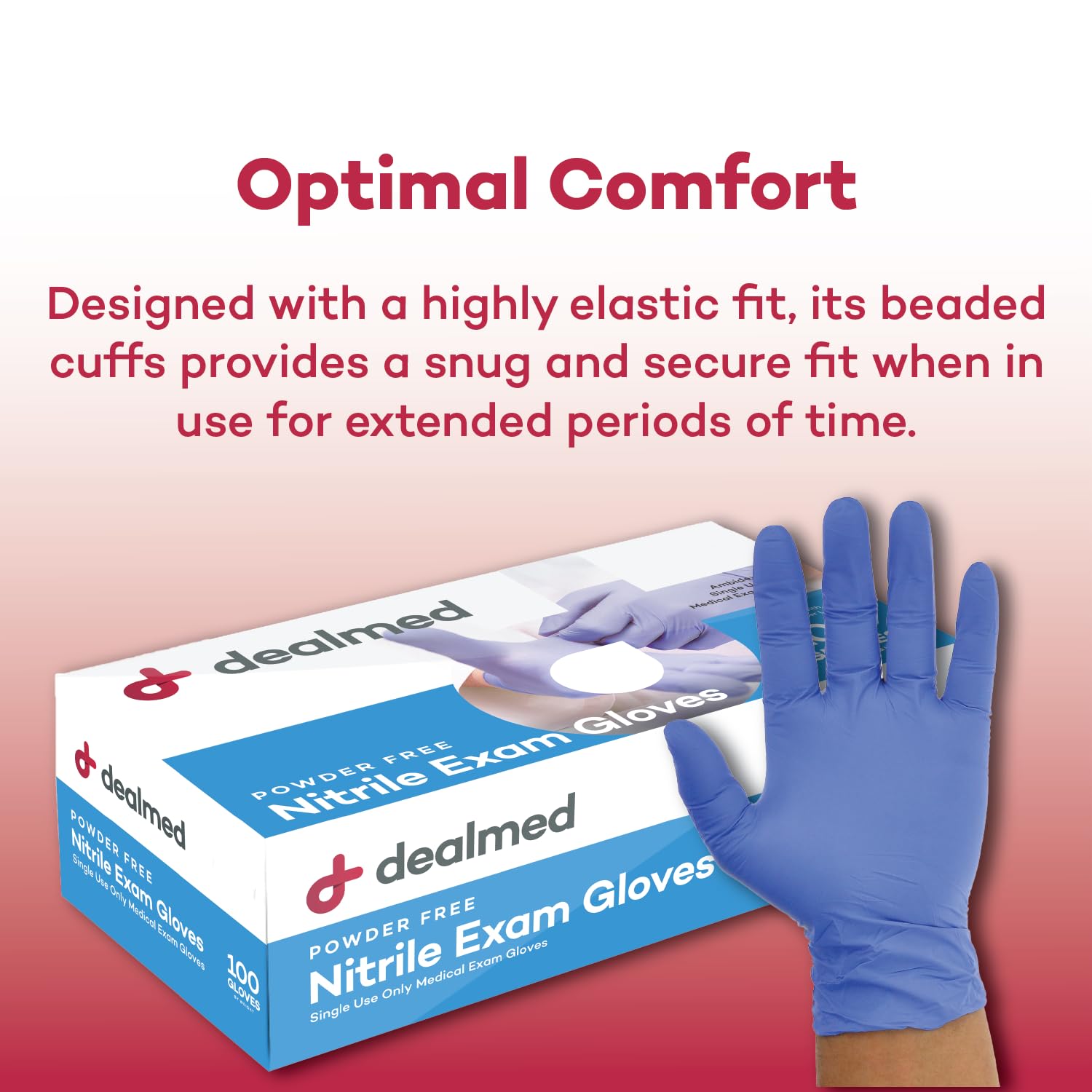 Dealmed Medical Exam Gloves – 100 Count Large Nitrile Gloves, Disposable, Non-Irritating Gloves, Latex Free Gloves, Multi-Purpose Use for a First Aid Kit and Medical Facilities