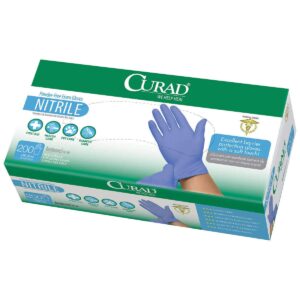 curad / medline powder free nitrile exam glove/medical exam quality medium 200 ct