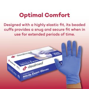 Dealmed Nitrile Medical Grade Exam Gloves, 3.0 mm, Latex Free, Disposable Gloves for Hospitals, Law Enforcement, First Response, Blue (Small, 3000 ct.)