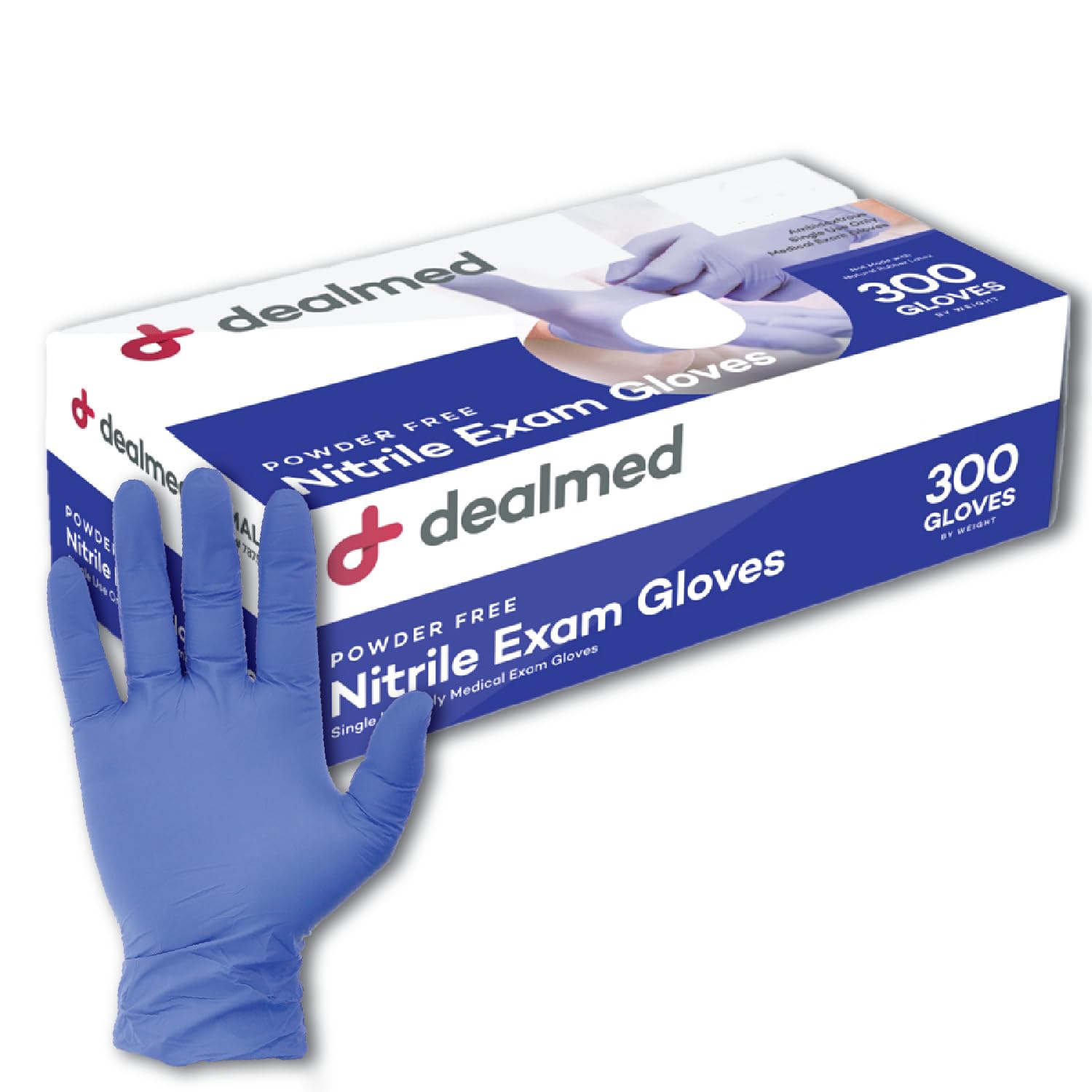 Dealmed Nitrile Medical Grade Exam Gloves, 3.0 mm, Latex Free, Disposable Gloves for Hospitals, Law Enforcement, First Response, Blue (Small, 3000 ct.)