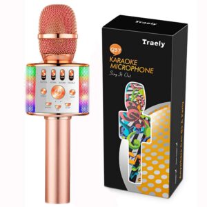 traely kids karaoke microphone age 5-10, toys for 5 6 7 8 9 10 year old girls, little girls birthday gifts