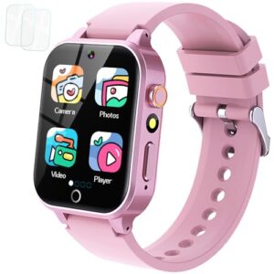 hd touchscreen smartwatch for girls ages 5-12 - with 26 games, video camera, music, pedometer and more - fun educational birthday gift