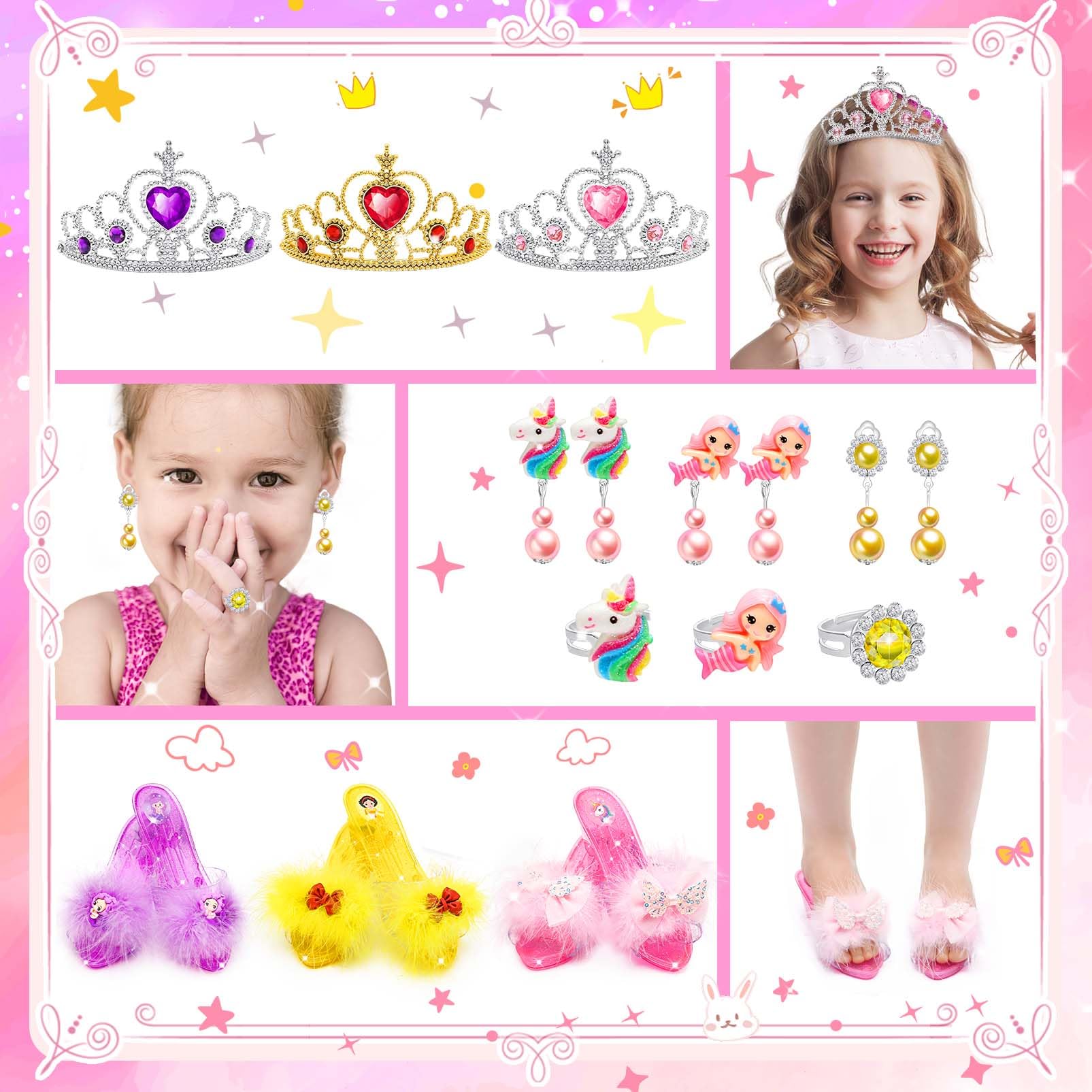 Kids Toys for Girls,Toddler Girl Toys Princess Dress Up Clothes for Little Girls,Unicorns Gifts for Girls,Princess Shoes Costume Toys for 3 4 5 6 7 8 Year Old Girls Christmas Brithday Gifts Ideas