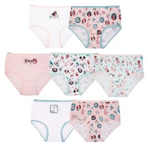 disney girls' anniversary 100% cotton 7pk panties with bambi, pocahontas, chipmunks, elsa & more sizes 2/3t, 4t, 4, 6, 8, 7-pack disney100