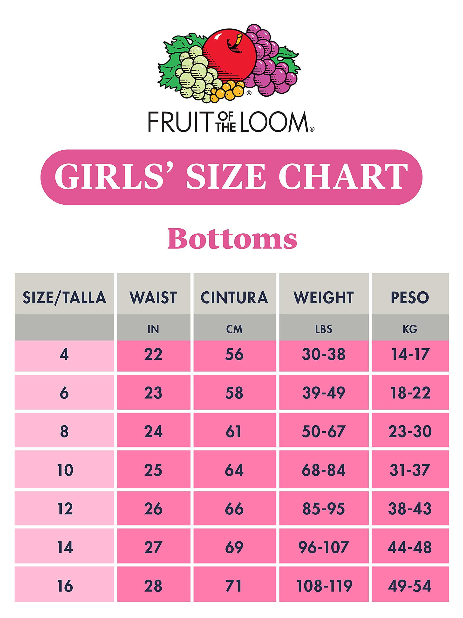 Fruit of the Loom Girls' Big Cotton Boyshort Underwear, 14 Pack-Fashion Assorted, 8