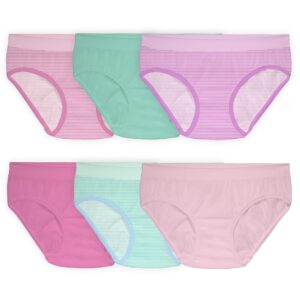 Fruit of the Loom girls Seamless Multipack Underwear, Hipster - 6 Pack Assorted, 8 US