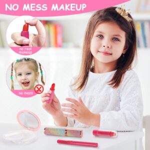 Little Girls Play Purse and Pretend Makeup Kit- 49PCS My First Purse Set Includes Handbag Phone Wallet Play Makeup Princess Jewelry Water Bottle, Pretend Play Gift Toys for Girls Toddlers Age 3+