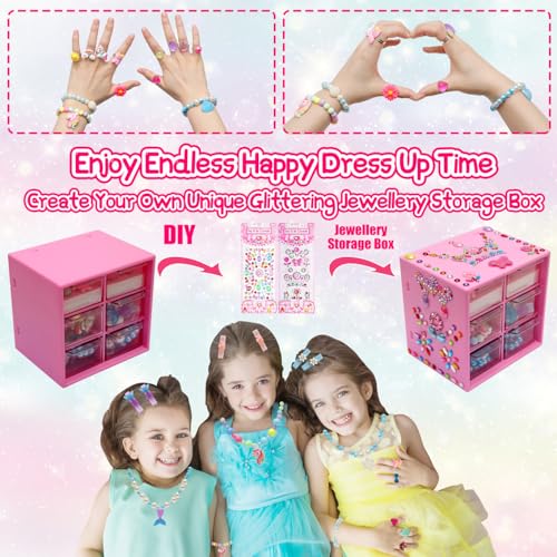 BEKALERZ Jewelry Toys-for-Girls,Toddler Girls Toys Age 6-8,Lovely Rings Kids-Toys for 3 4 5 6 7 8 9 10 Year Old Girls,Play Jewelry Princess Toys for Dress Up,Easter Birthday Unicorns-Gifts-for-Girls