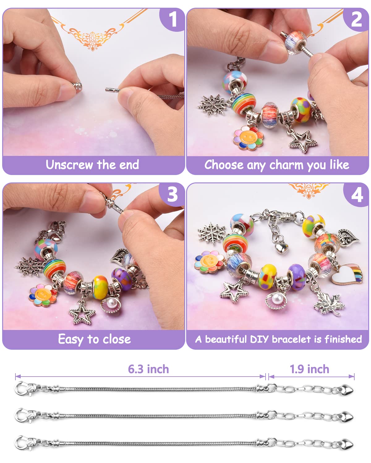 Anicco Jewelry Making Kit for Girls Age 8-12, with Pendant Charms, Bracelets and Necklace for DIY Crafts and Gifts