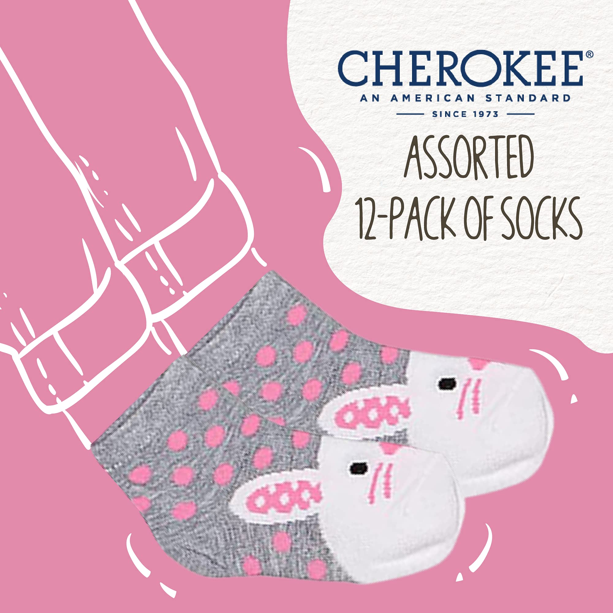 Cherokee Little Girls 12 Pack Shorty Socks